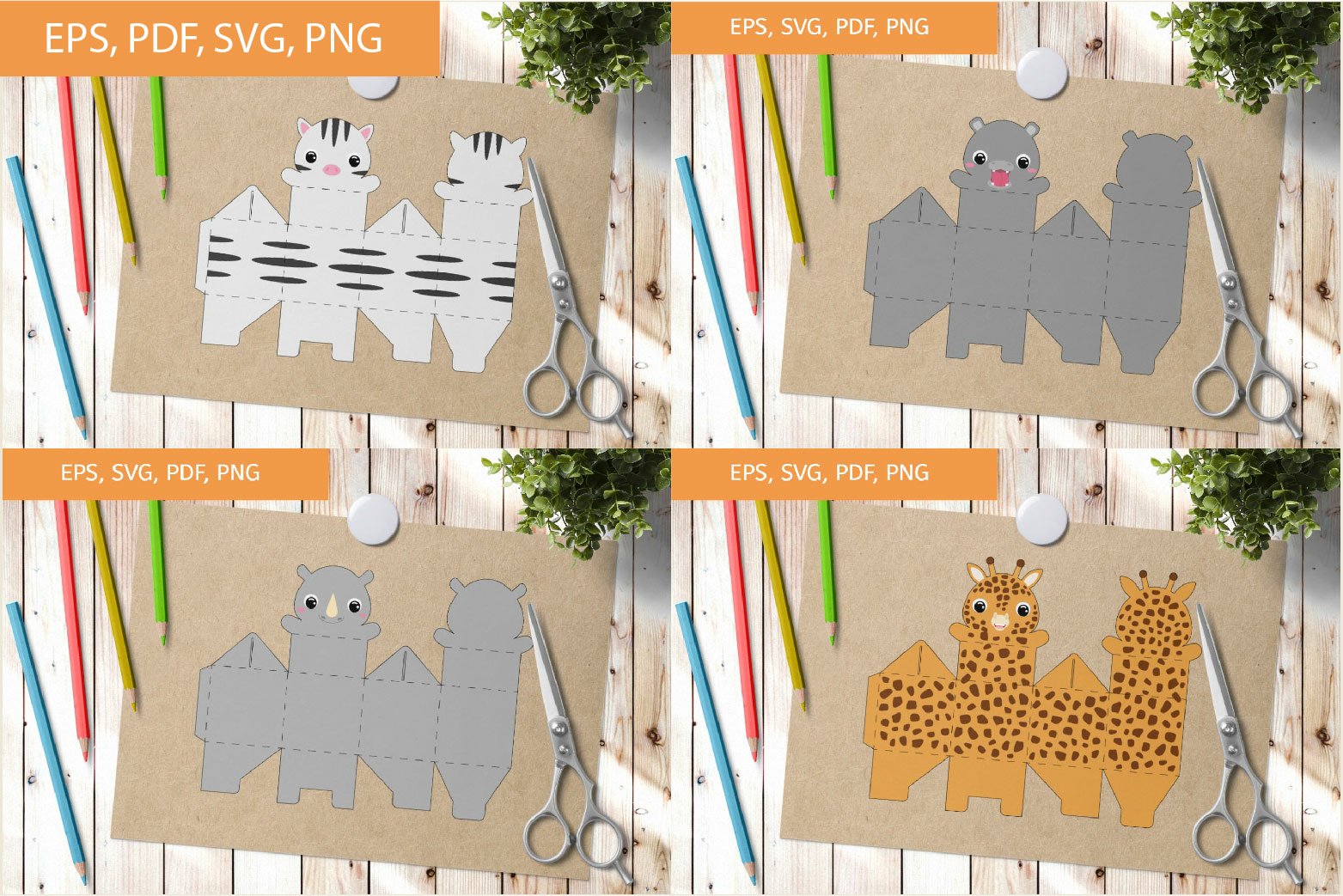 Party Gift Box Template Bundle SVG, Gift Box SVG (1403353) | Paper ...