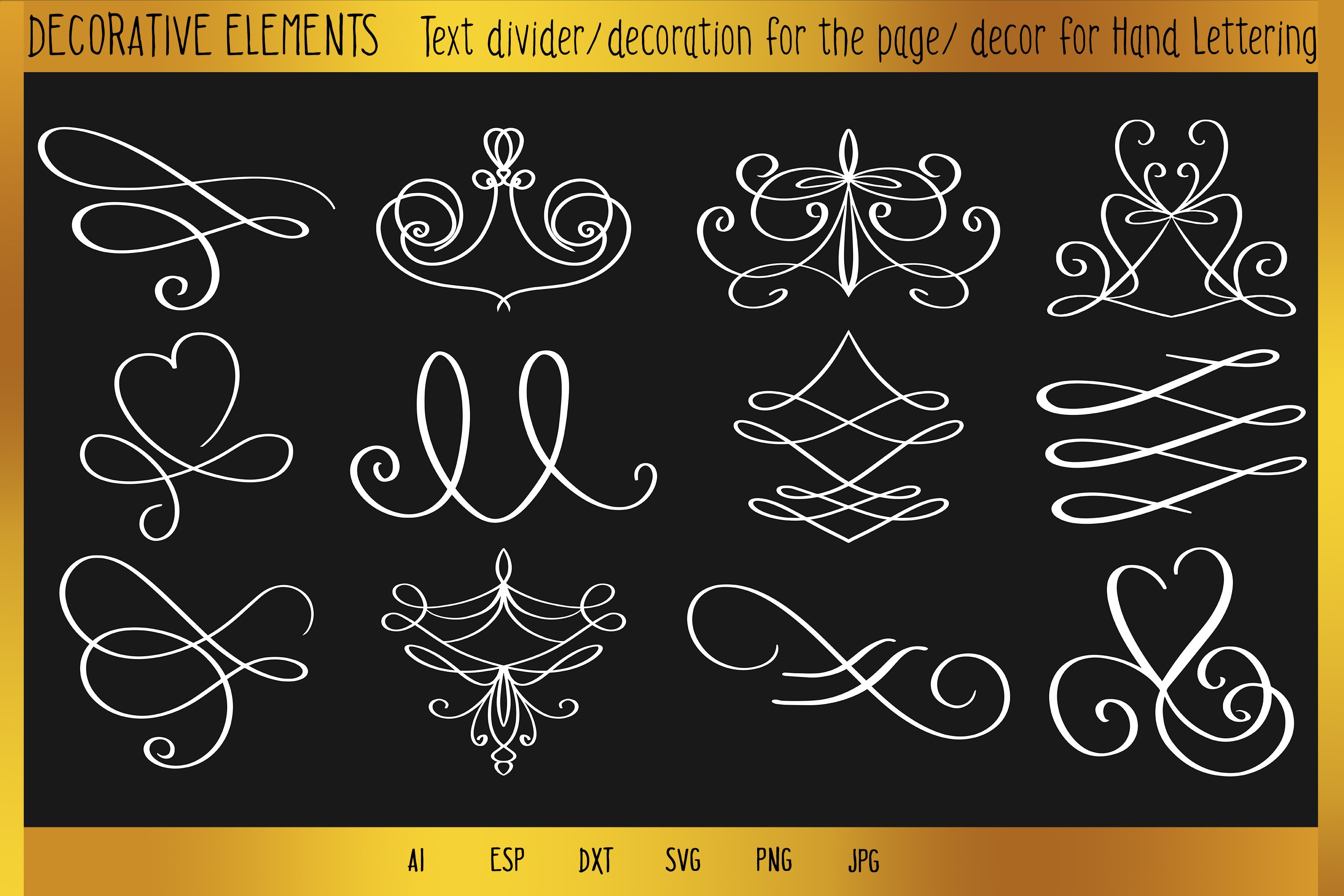 Decorative elements,text divider,decor page & hand lettering (1748424 ...