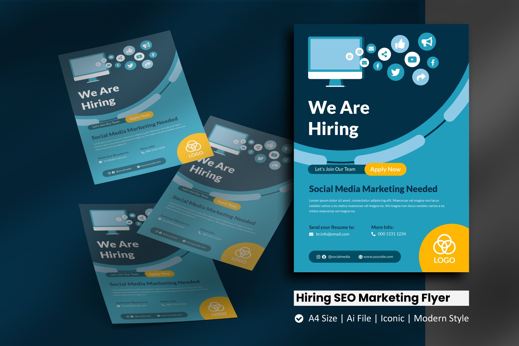 Recruitment Social Media Marketing Flyer Template