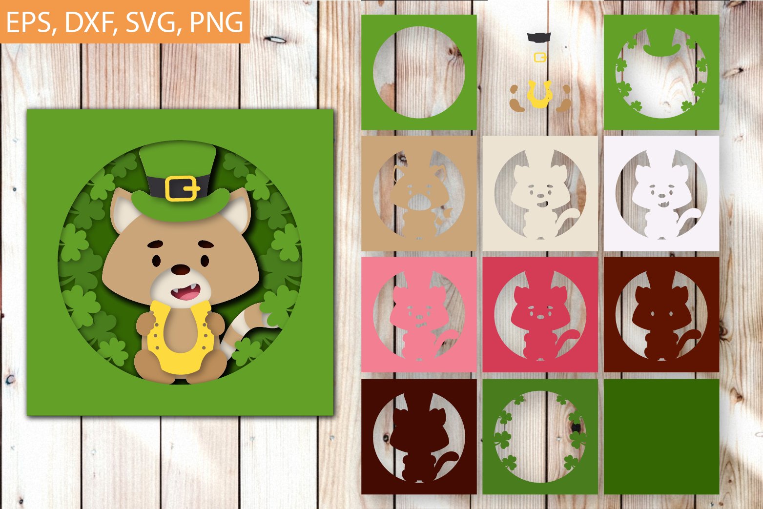 Cat St. Patrick's Day 3D Layered Papercut Files SVG (1795832) | 3D ...