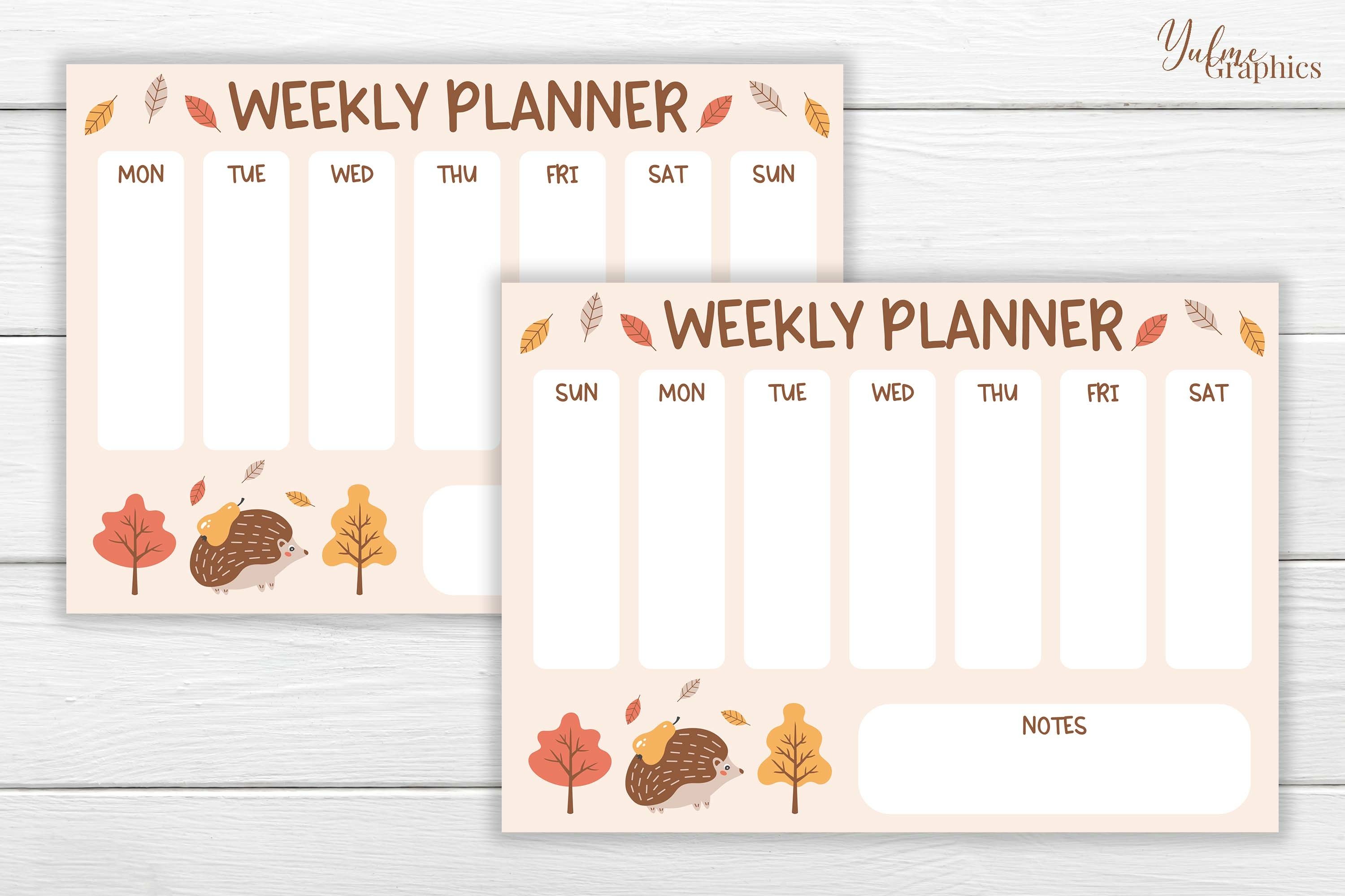 Cute Weekly Planner Templates