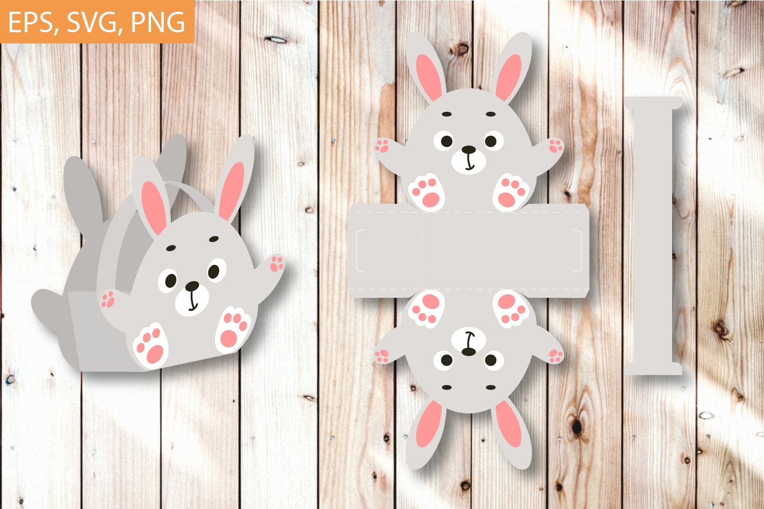 Easter Bunny Party Favor Candy Box Template SVG (1833832) | SVGs ...