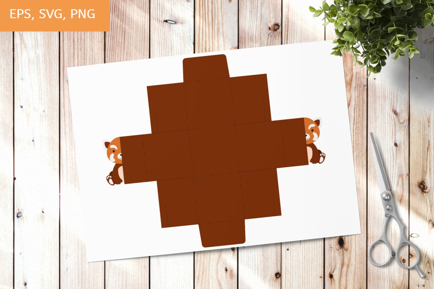Party Box Template SVG, Red Panda Gift Box SVG, Favor Box (1451737 ...