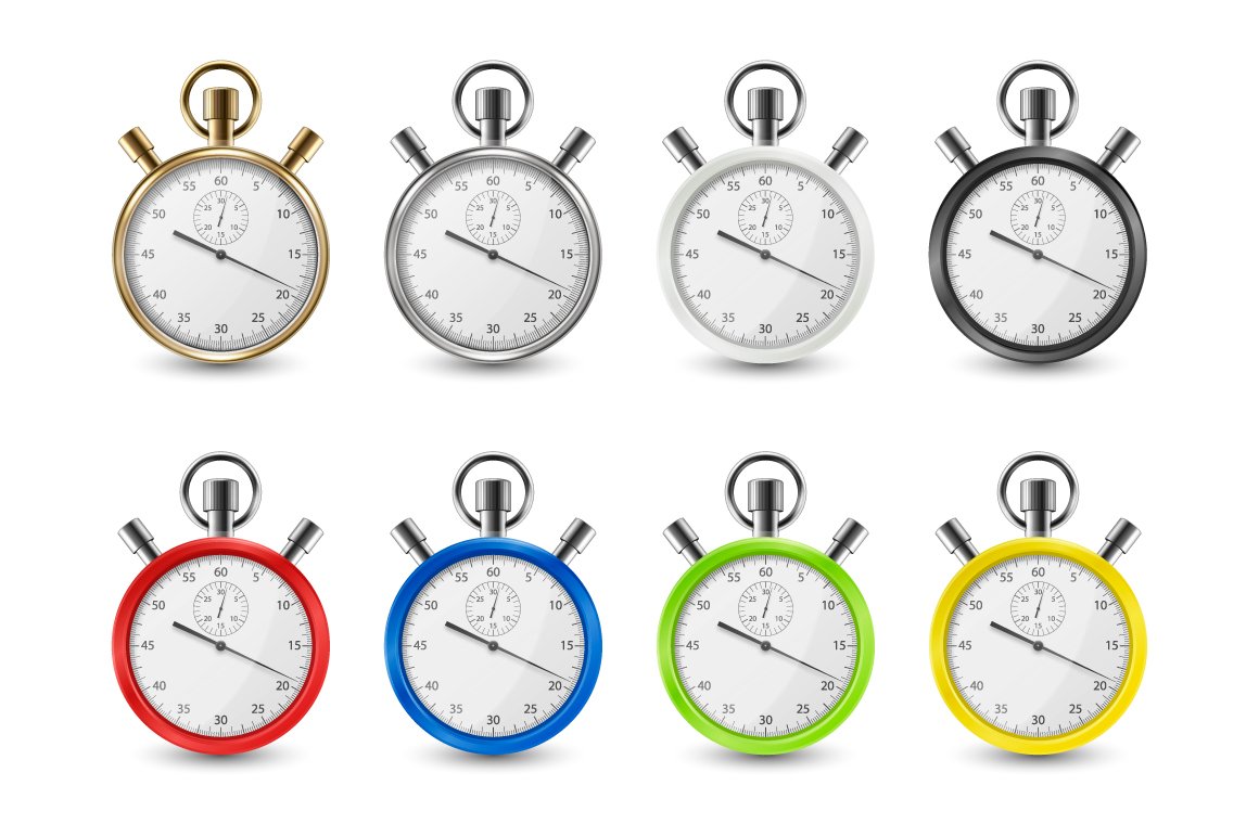 Stopwatch. Vector Set. (1461753) | Vectors | Design Bundles