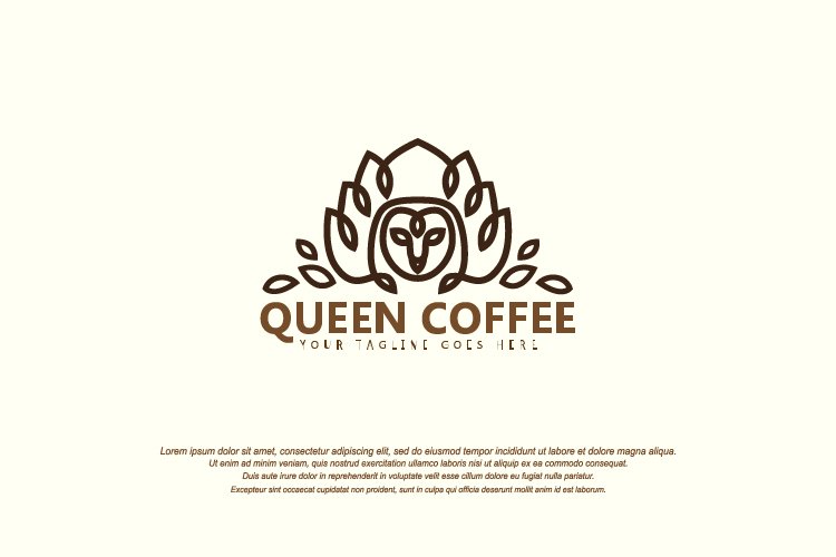 Owl Queen Coffee Logo Abstract Template Design (1565804)