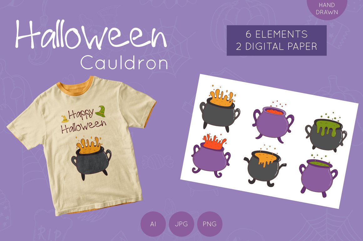 Halloween Witch Pot Clipart
