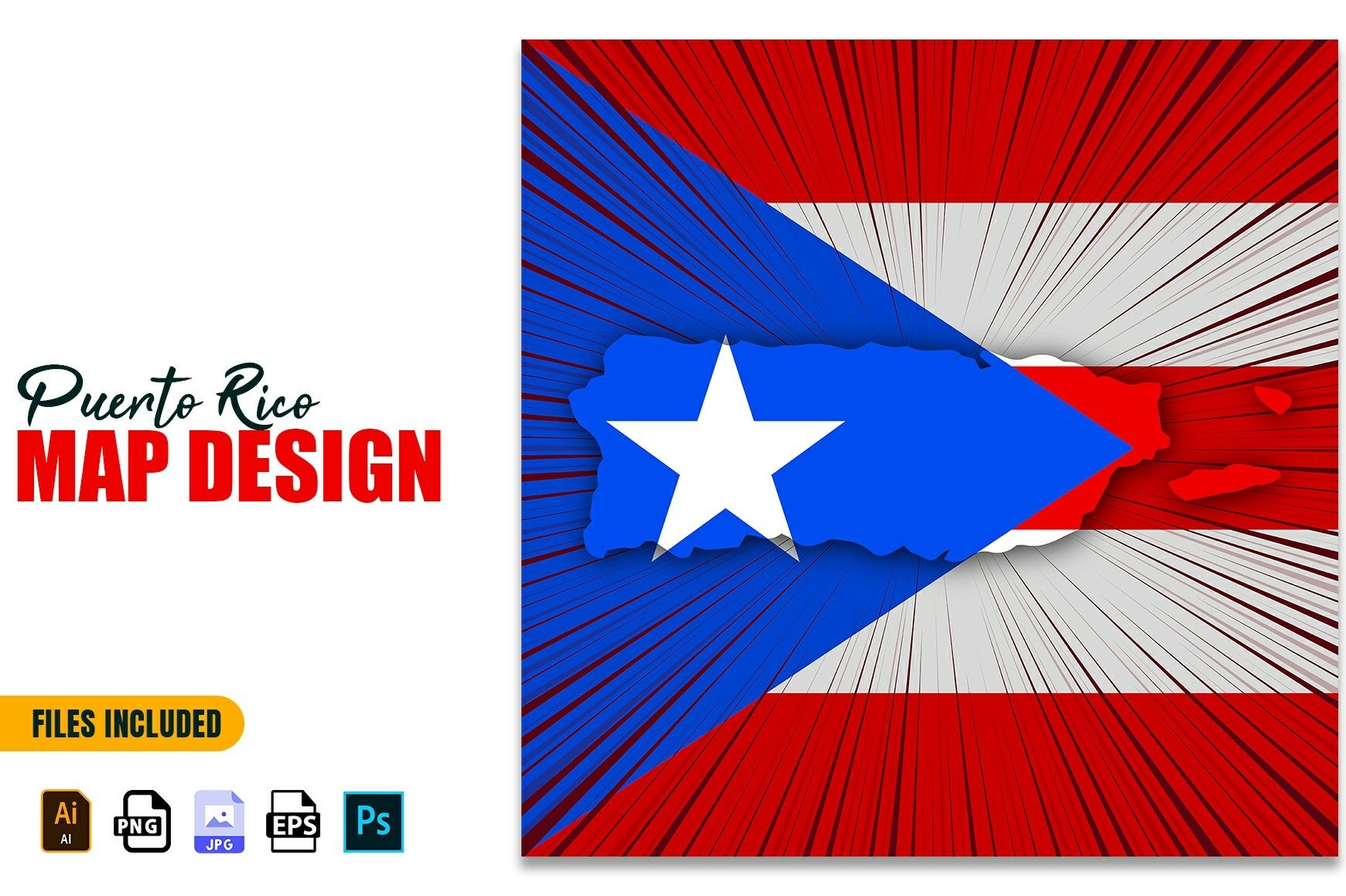 Puerto Rico Independence Day Map Design