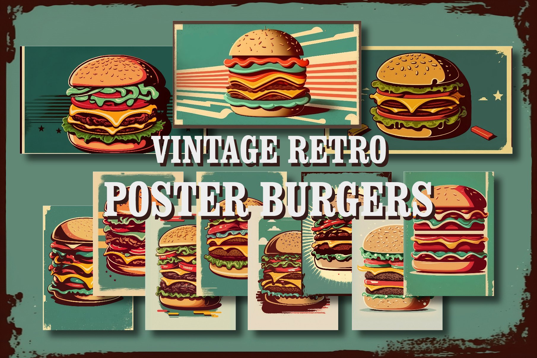 Retro Hamburger Art