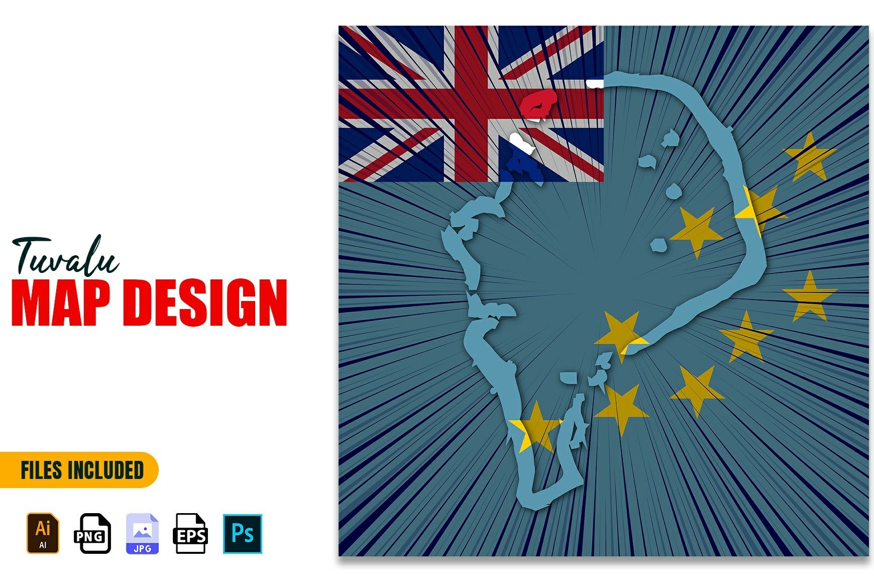 Tuvalu Independence Day Map Design