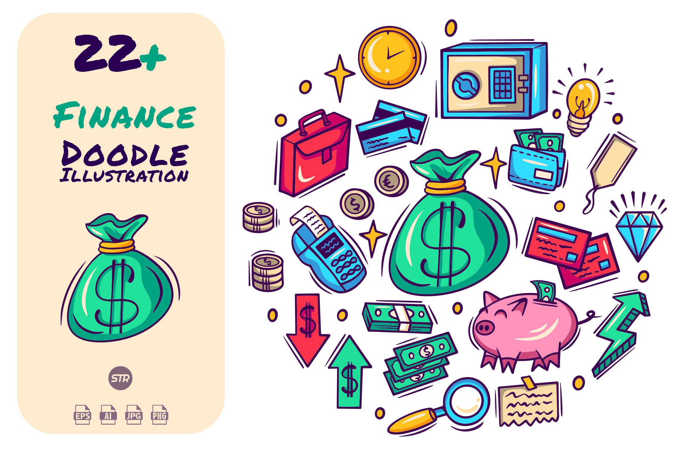 Finance Element - Doodle Pack (1837144) | Illustrations | Design Bundles