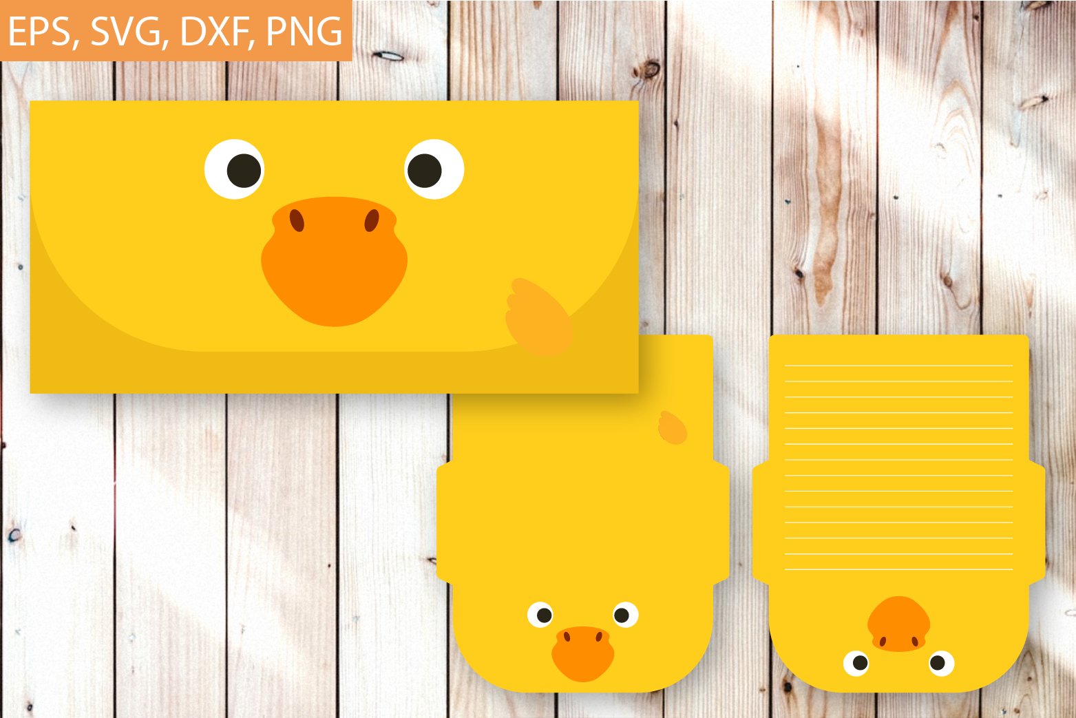 Cute Duck Cartoon Design Letter Stationery Paper SVG (1815564 ...