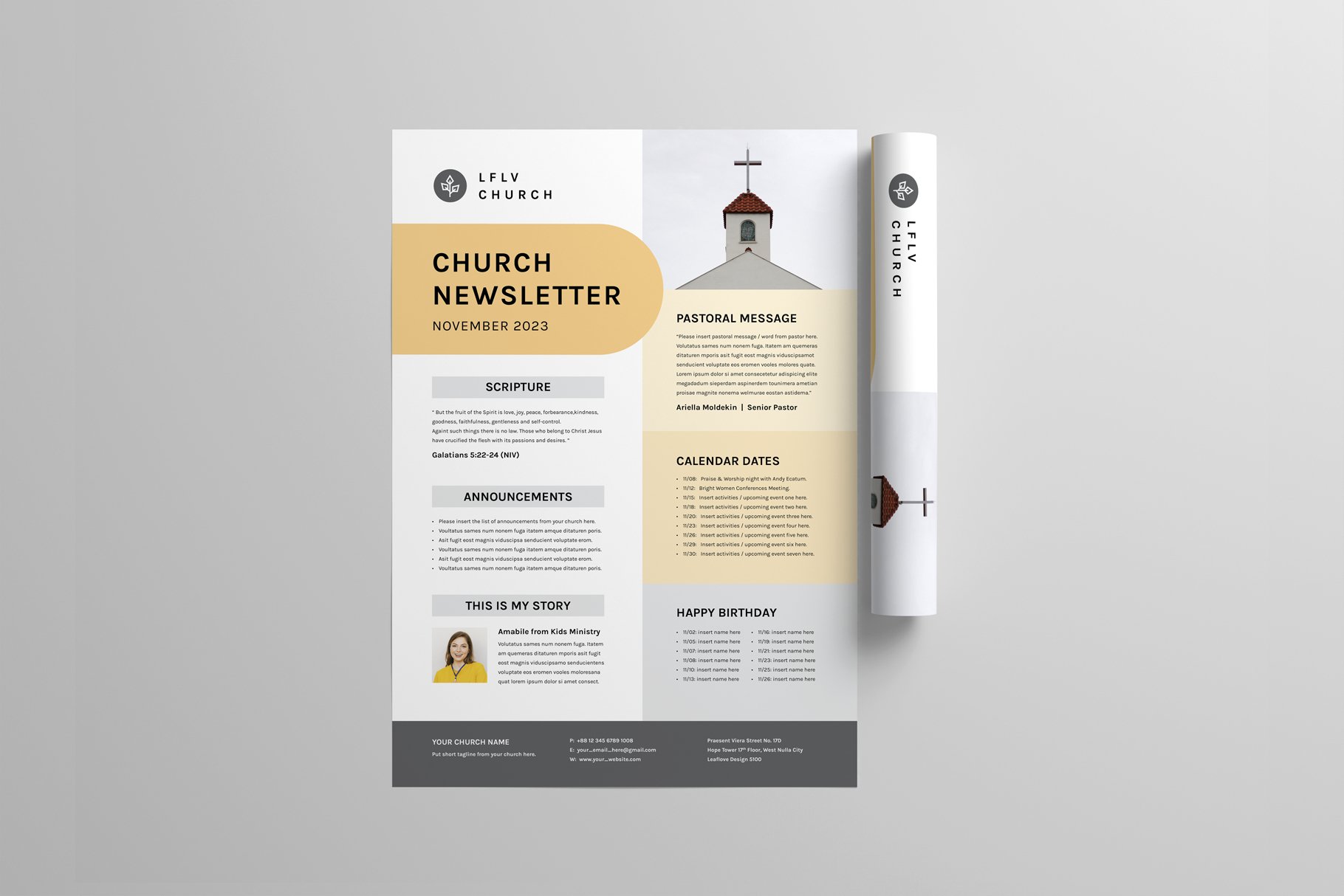 Church Newsletter Indesign Template