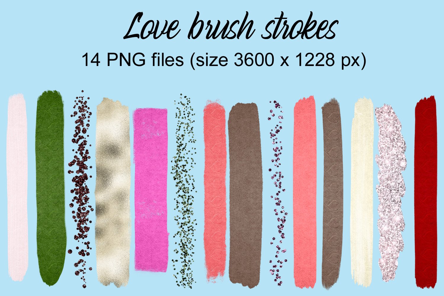 Love brush strokes (807190) | Illustrations | Design Bundles