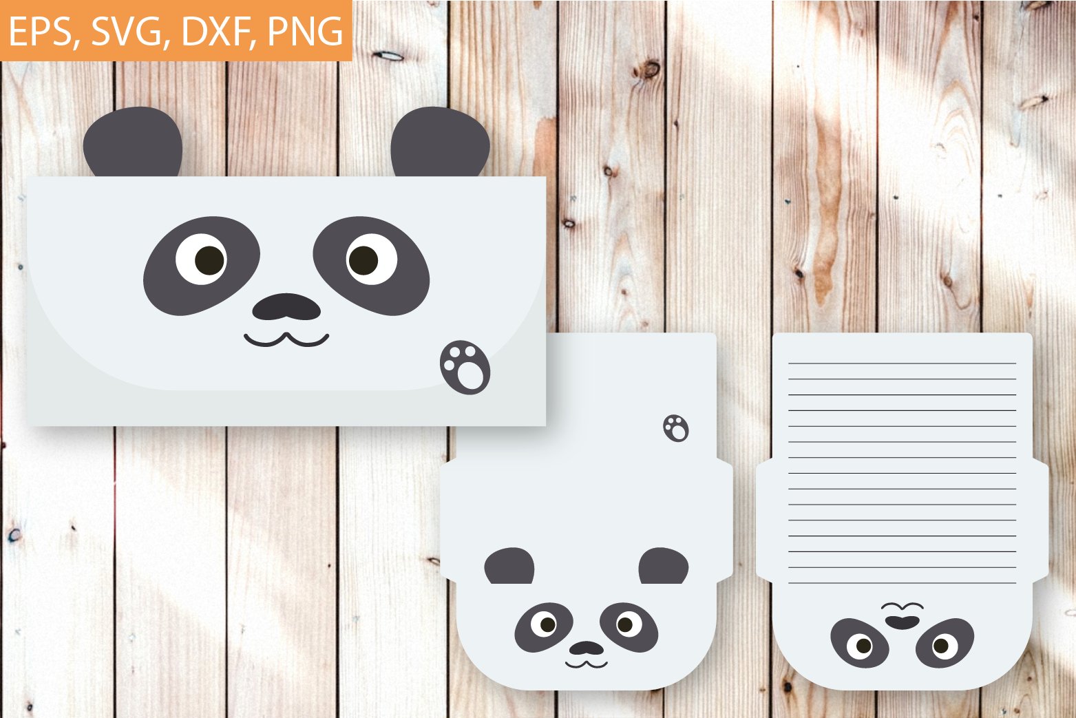 Cute Panda Cartoon Design Letter Stationery Paper SVG (1780411 ...