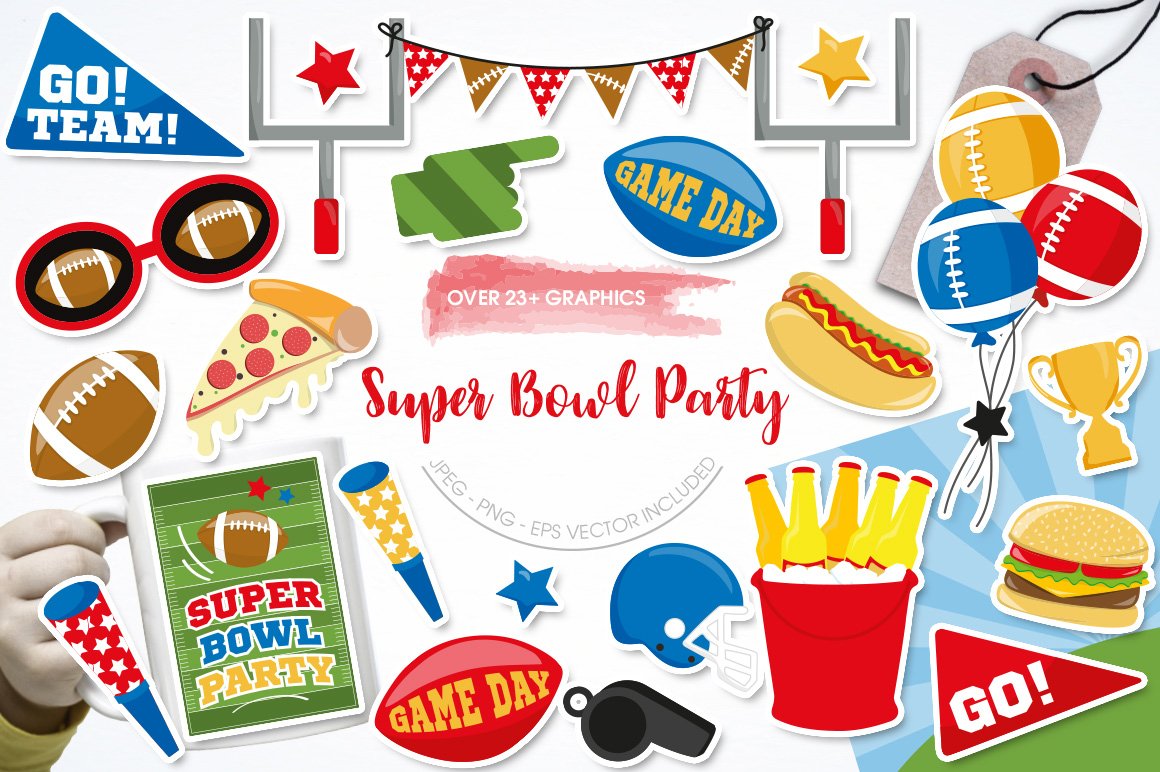 Super Bowl Decorations Clip Art