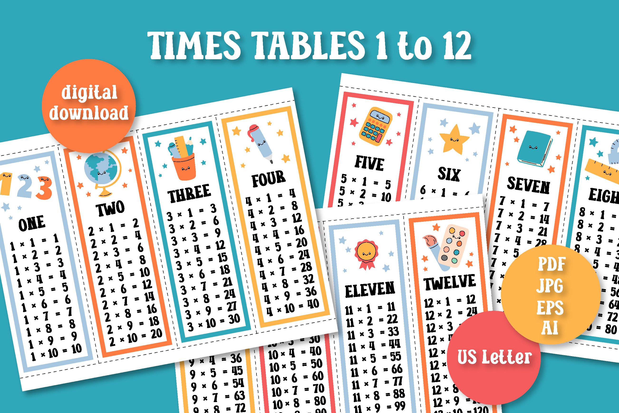 12 Printable Multiplication Table Multiplication Tables PDF | Times