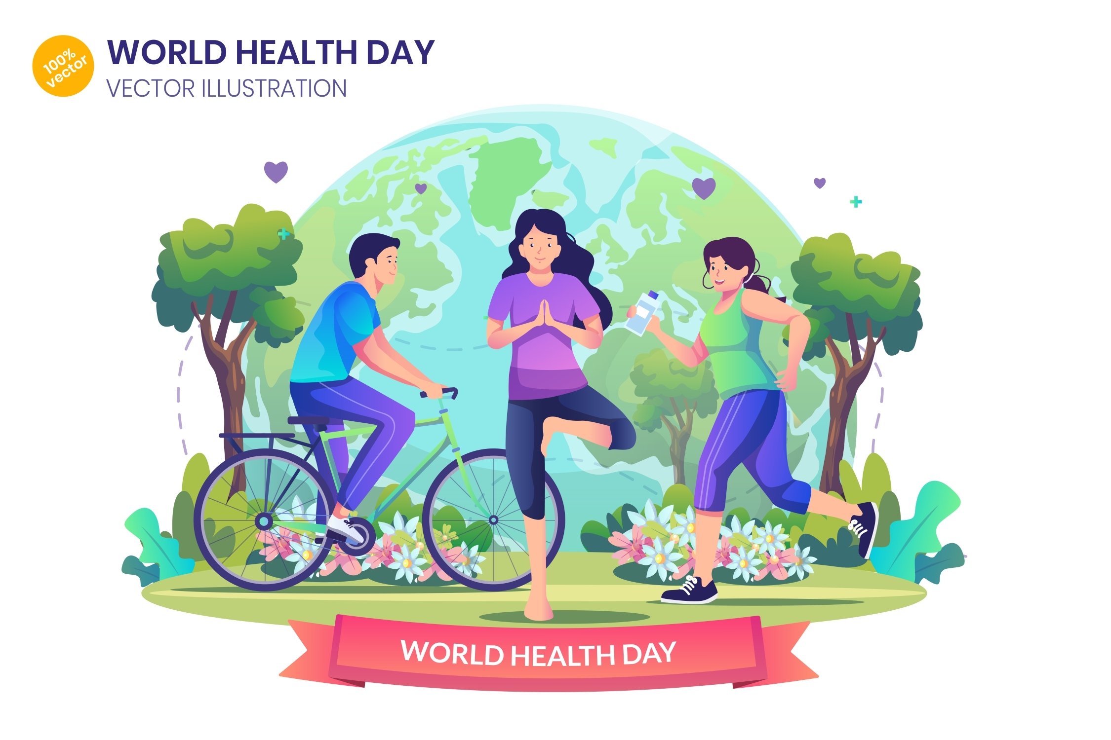 World Health Day concept design illustration