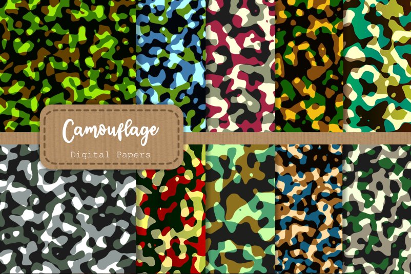 Army Camouflage Commando Hunting Pattern Print Papers (1765486 ...