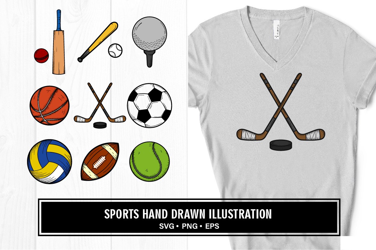 Sports handdrawn illustration svg