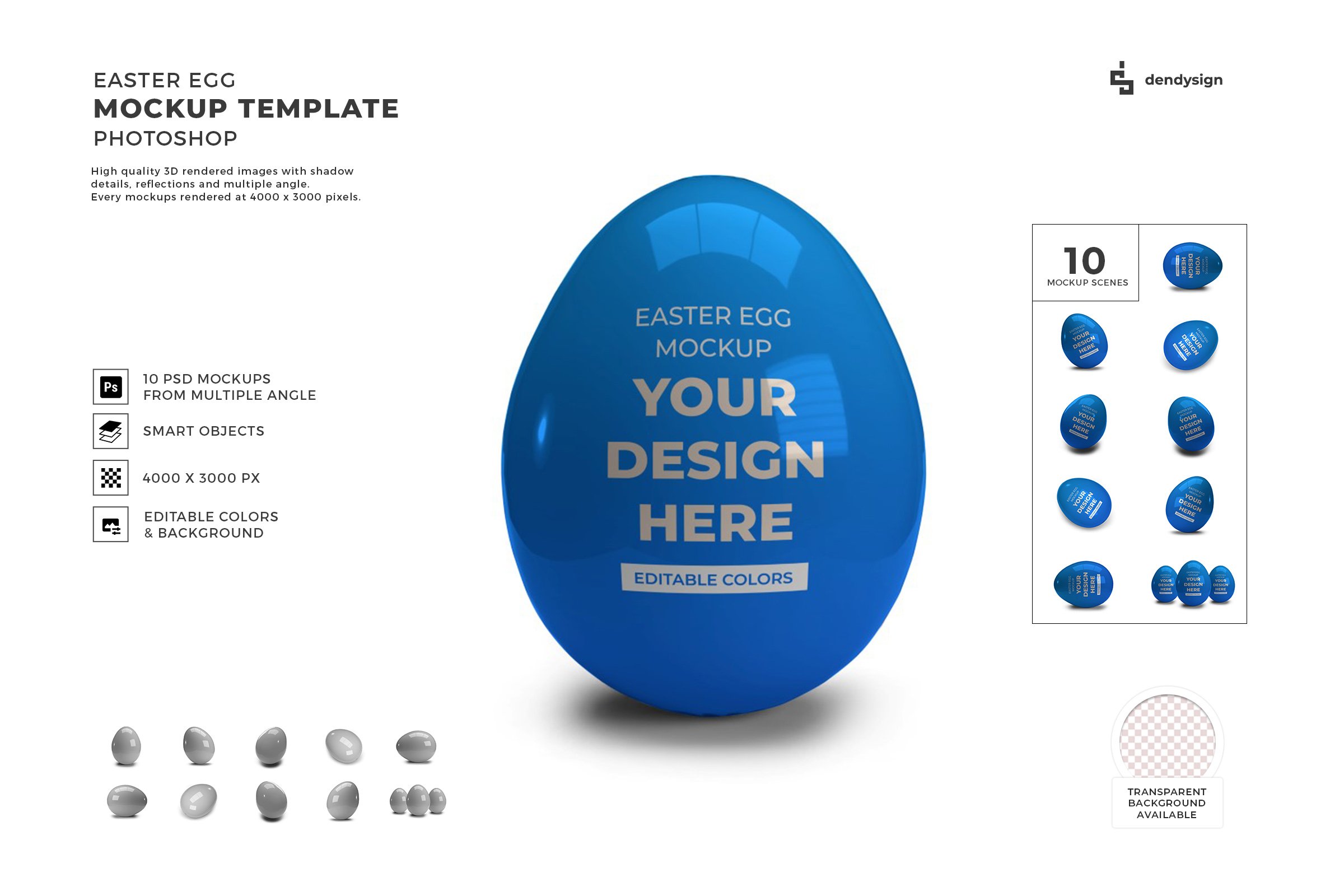 Easter Egg Mockup Template Bundle