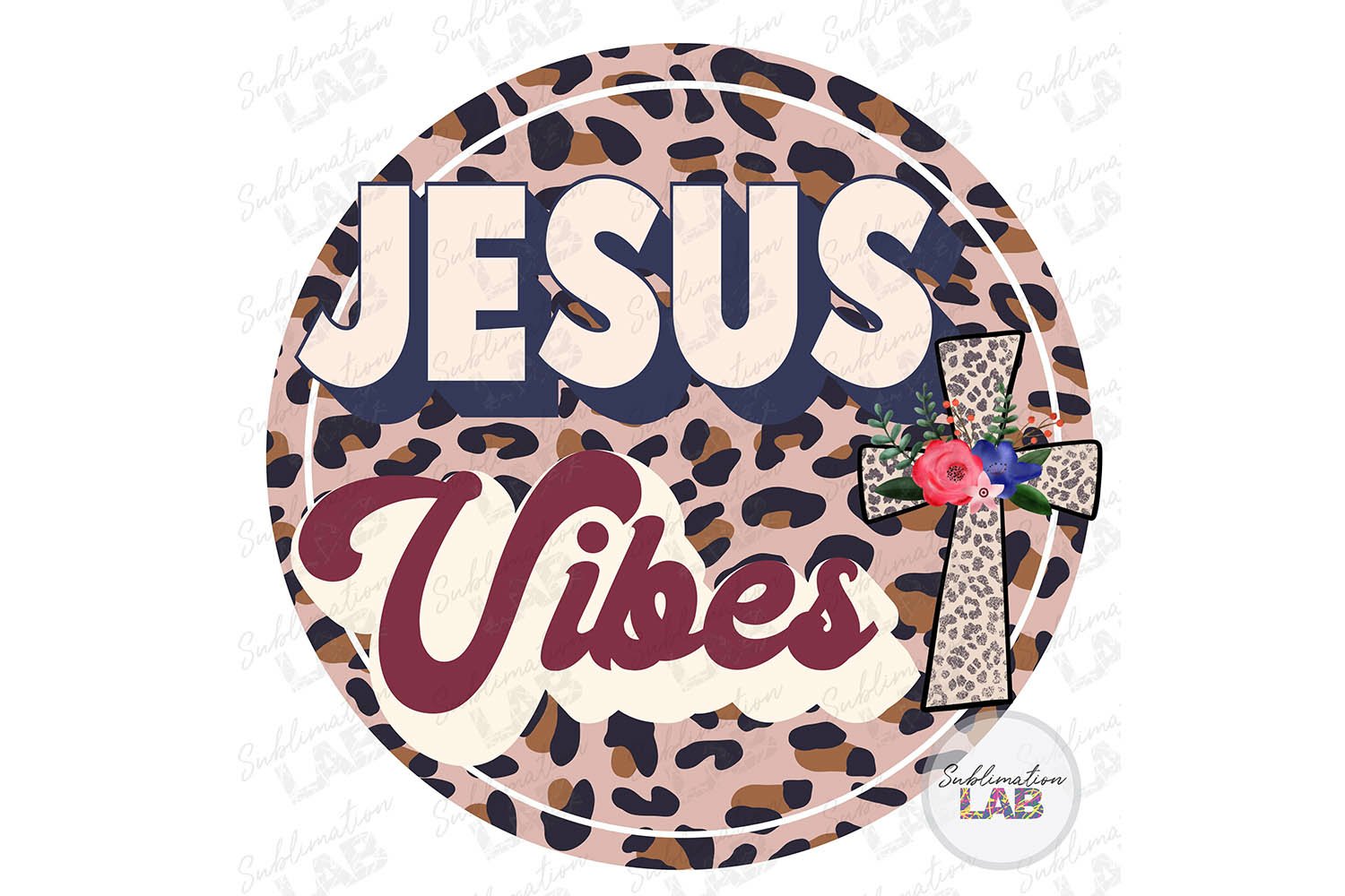 Jesus Vibes Leopard Circle Easter Sublimation Design Png (1802951 ...