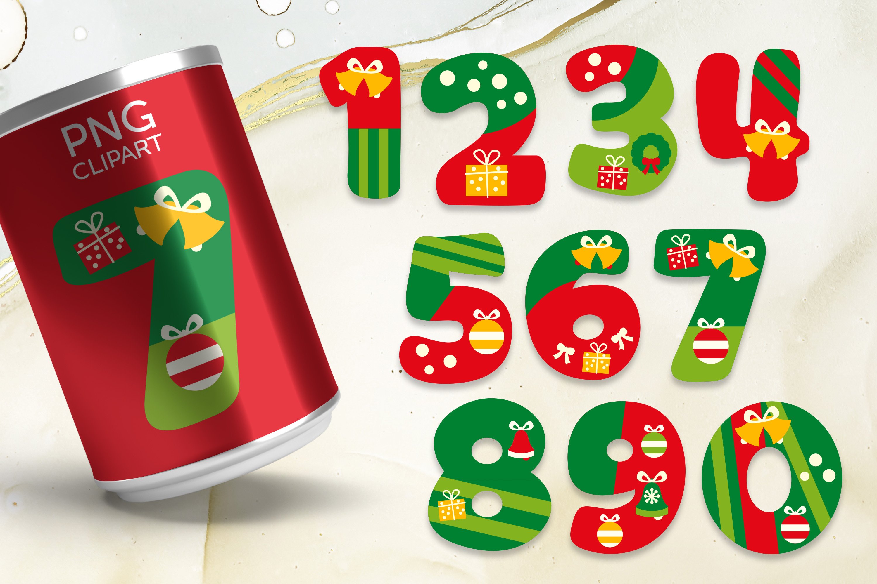 Christmas Numbers Clipart