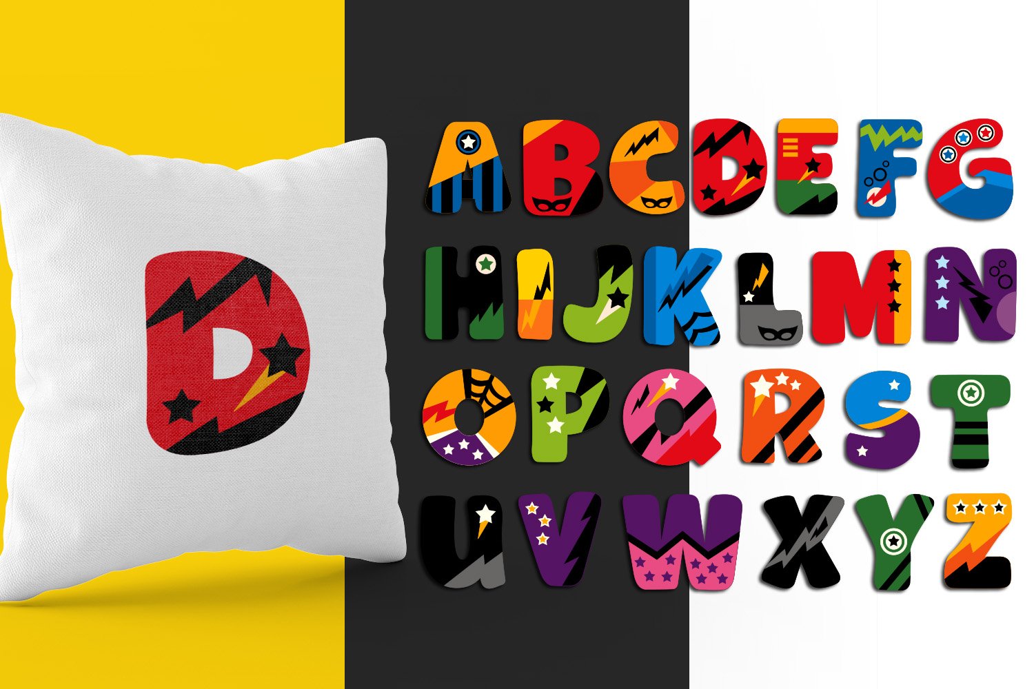 Superhero Letters Clipart
