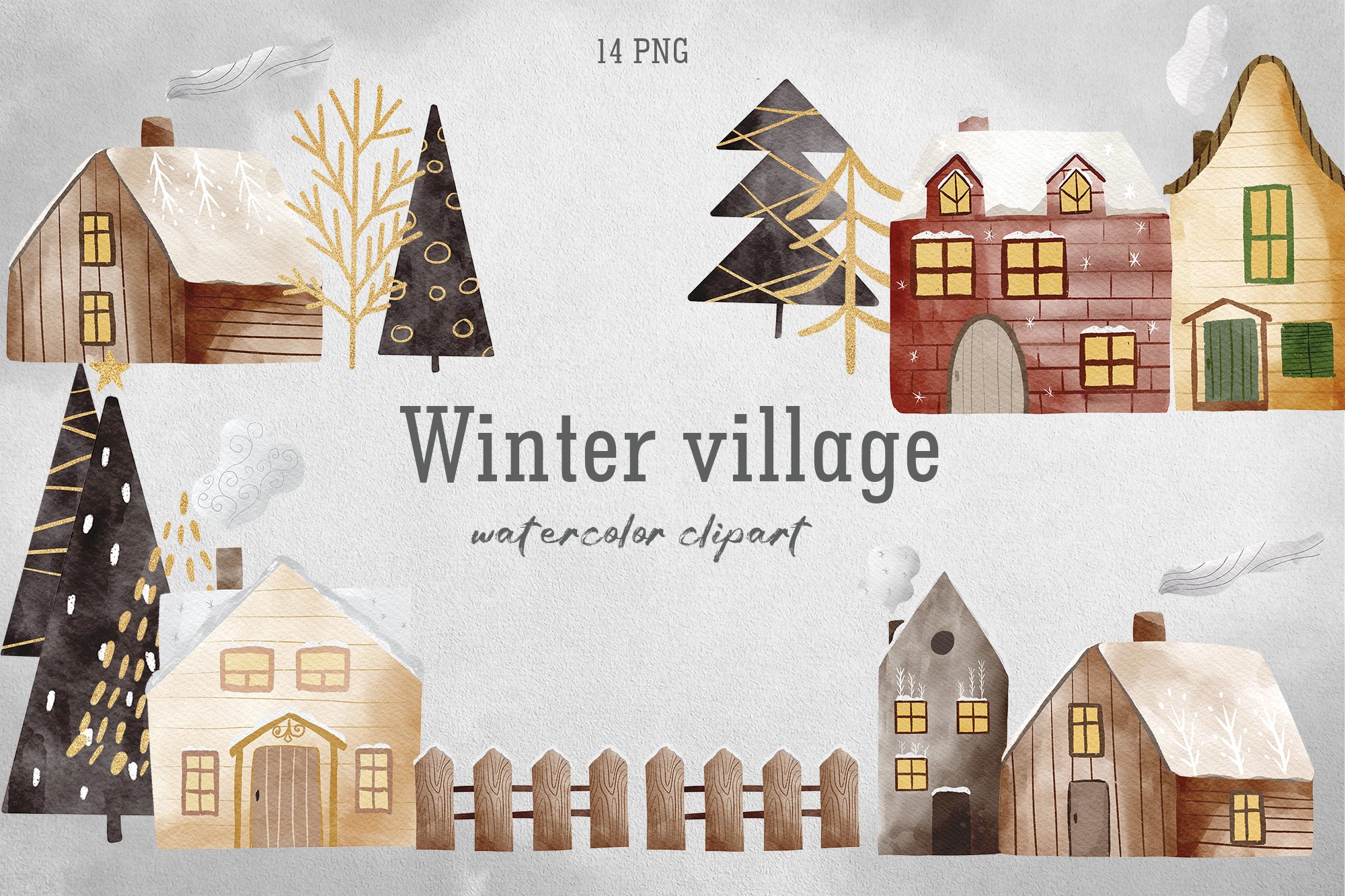 Winter Village Clipart