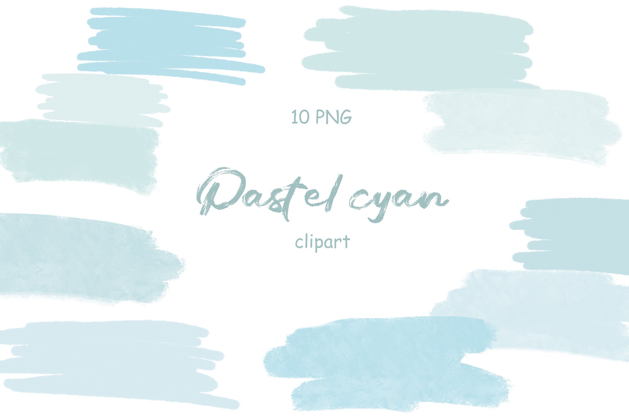 Watercolor pastel cyan brush stroke PNG, Cyan stickers PNG (1760487 ...