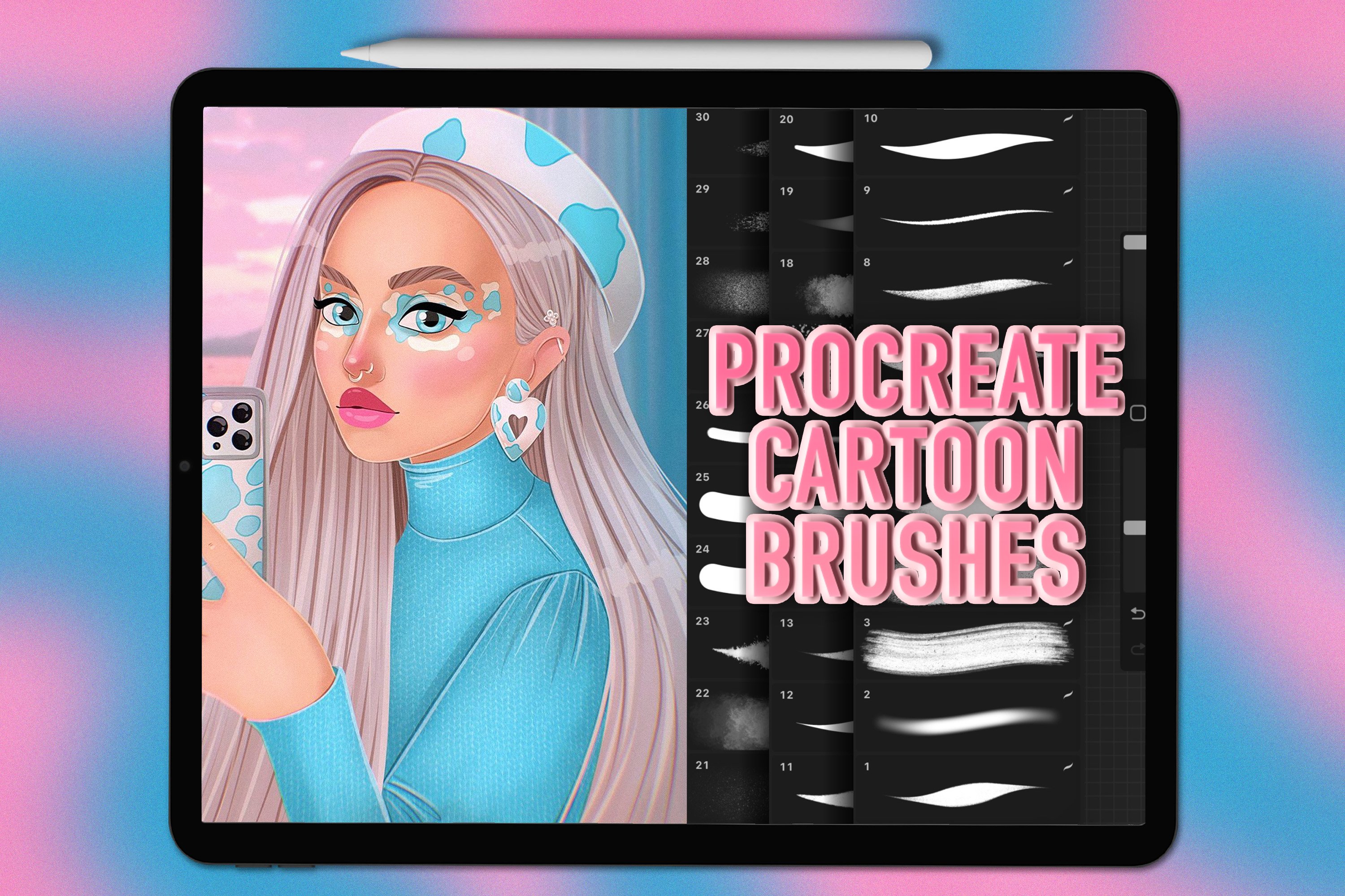 Procreate cartoon brushes. Procreate illustration brushes