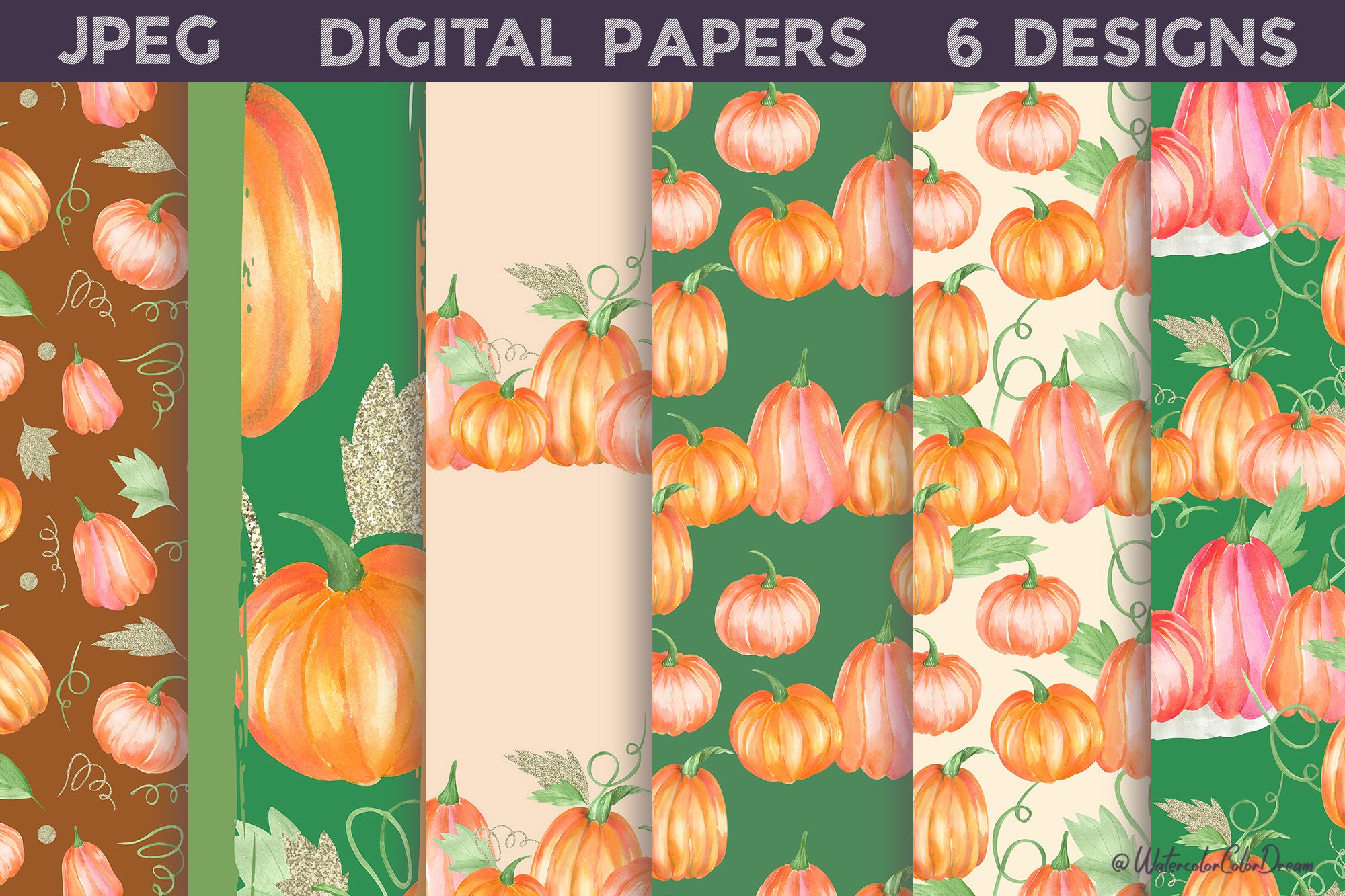 Thanksgiving Digital Paper | Pumpkin Digital Paper