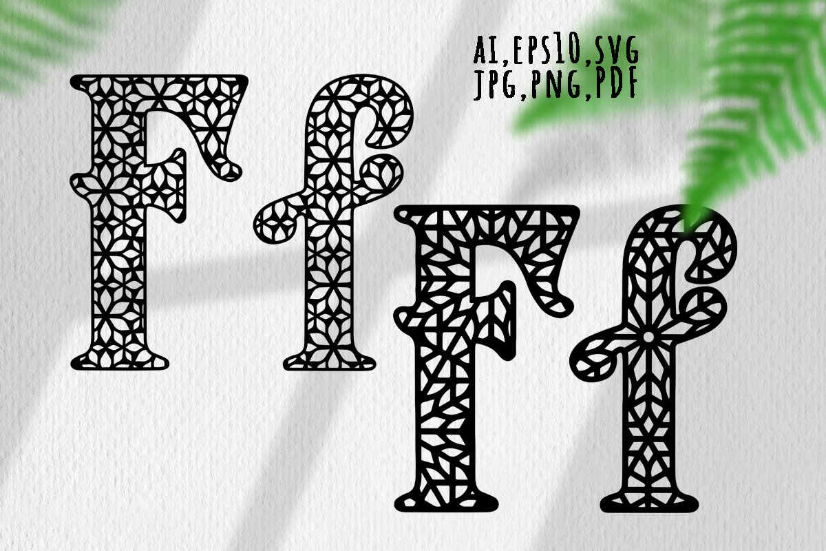 Decorative letter F. SVG Cut file