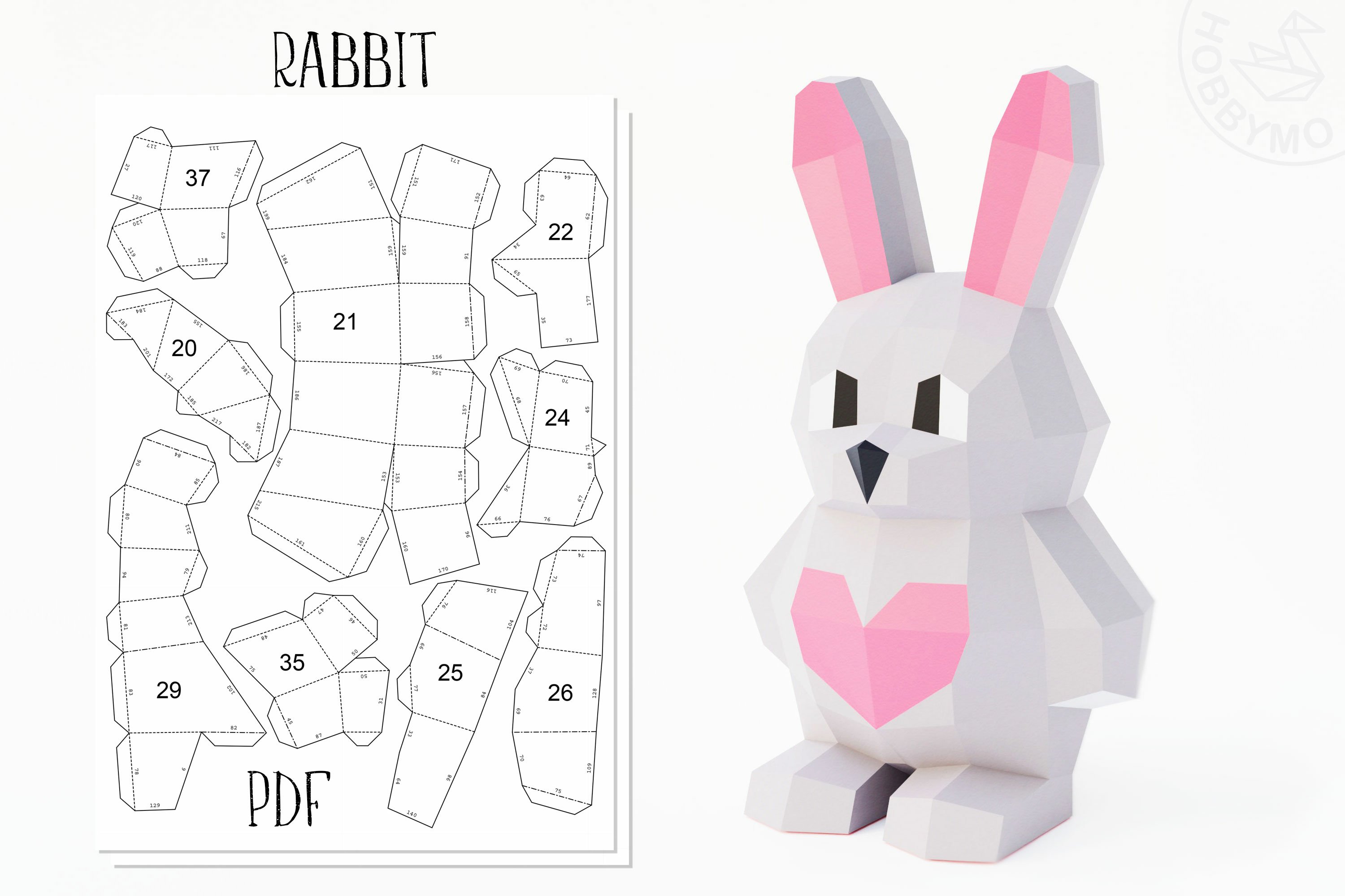 DIY Paper Rabbit 3D Papercraft Printable PDF Lupon gov ph
