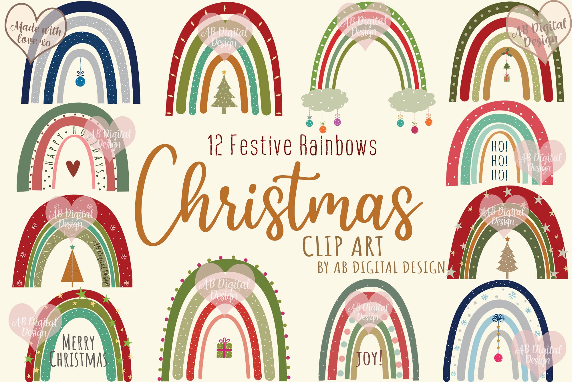 Christmas Clip Art Rainbow Rainbow Christmas Lights Clipart {Rainbow