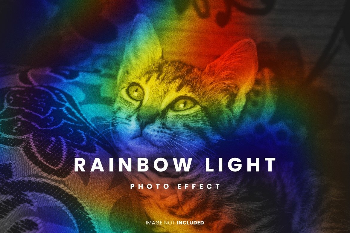 rainbow photo effect psd (1805592) | Scene Creators | Design Bundles