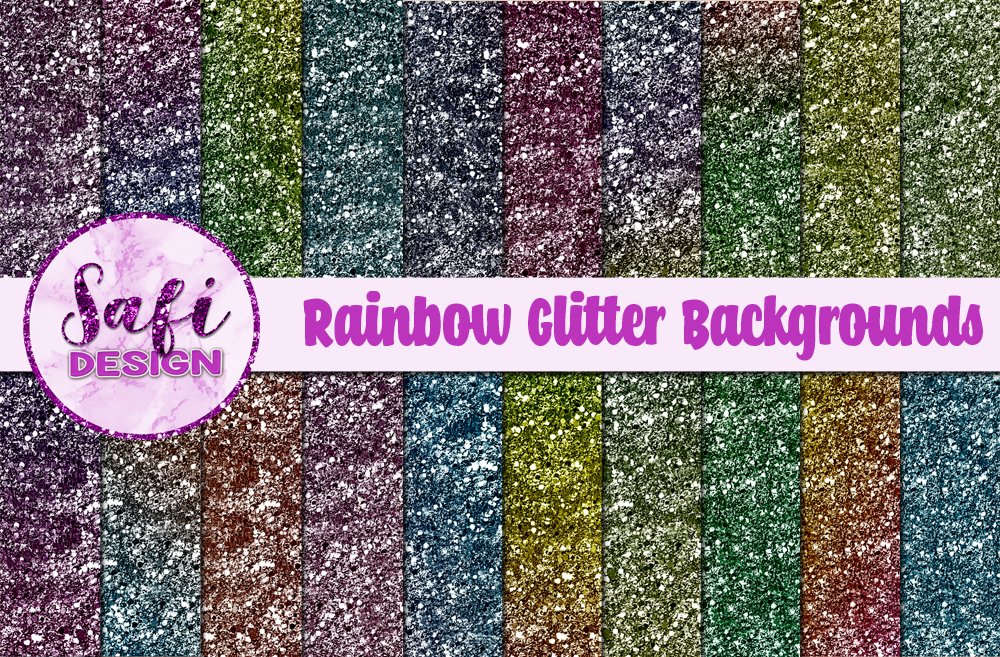 Rainbow Glitter Digital Paper Backgrounds (1394794) | Backgrounds ...