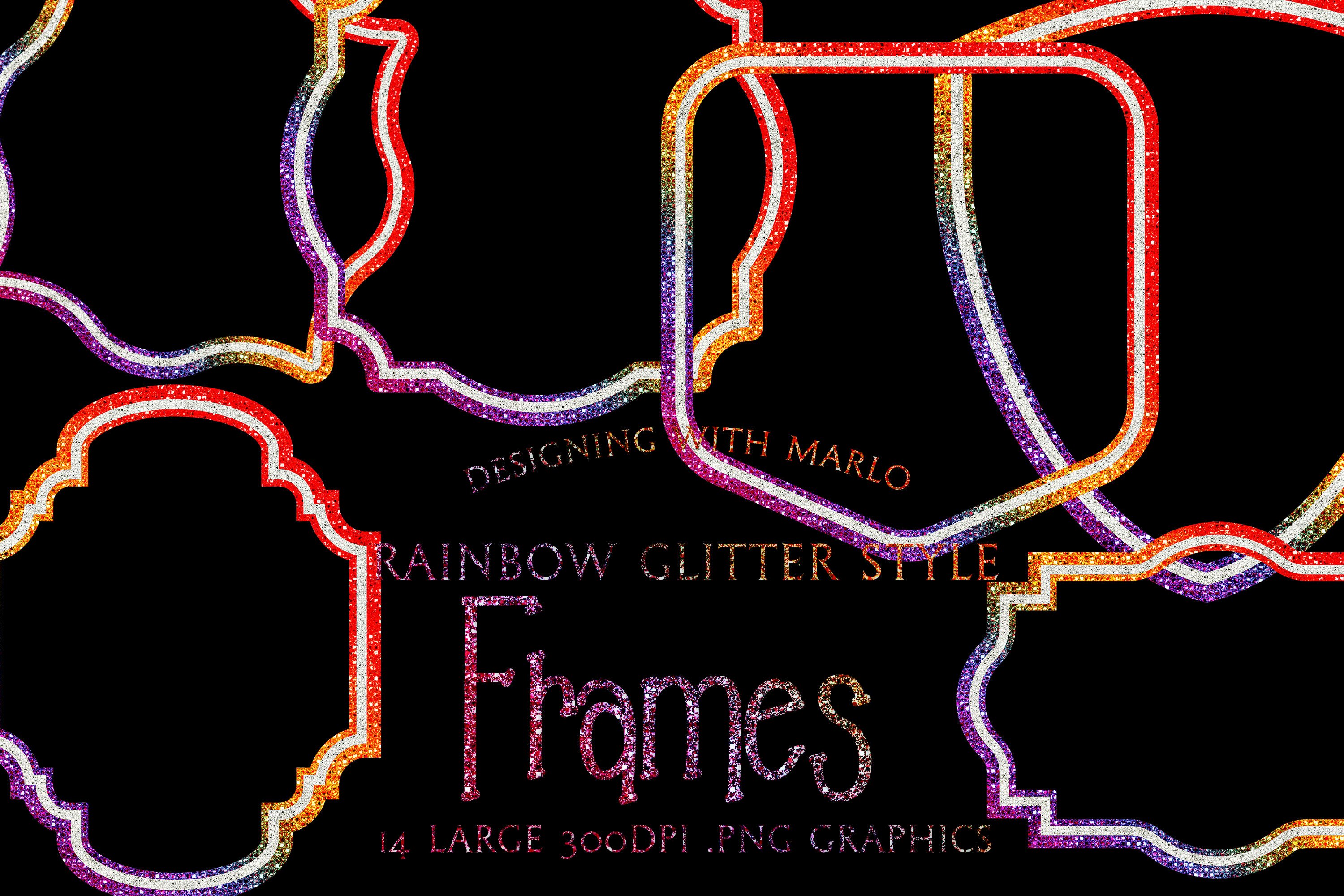 Rainbow Glitter - Frame Graphics