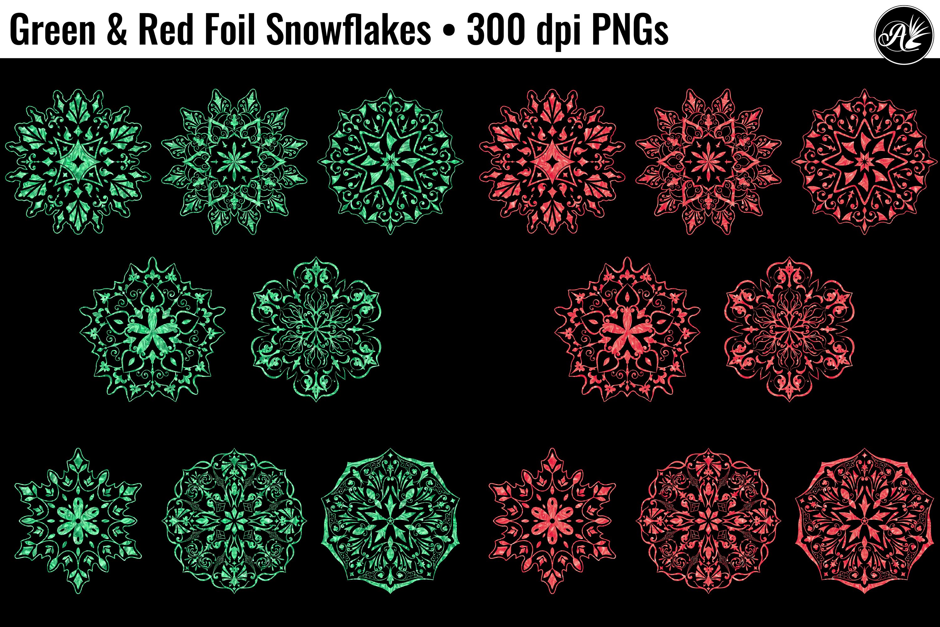 Red Snowflakes Clipart