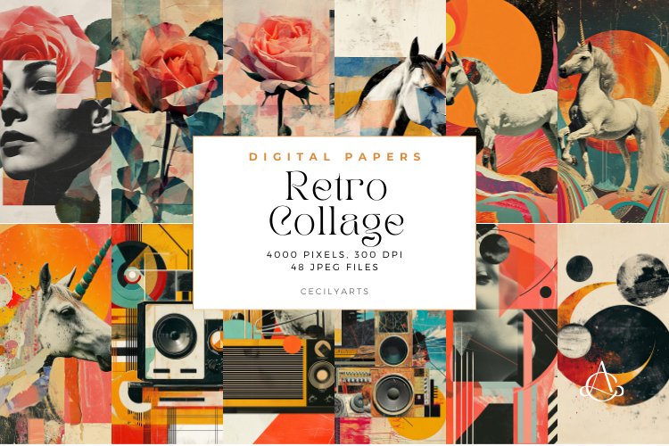 Retro Vintage Collage Background Free Backgrounds For