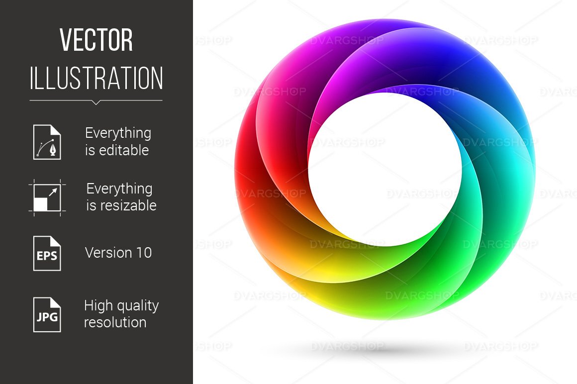 Colorful spiral ring (1859116) | Vectors | Design Bundles