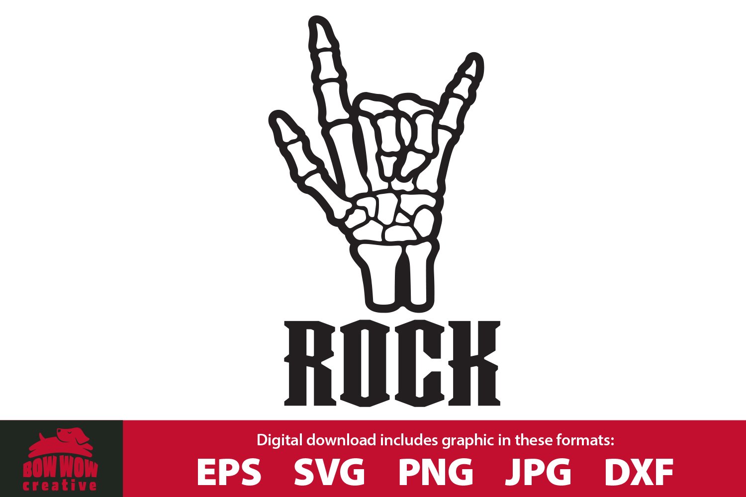 Rock On Skeleton Hand Stencil