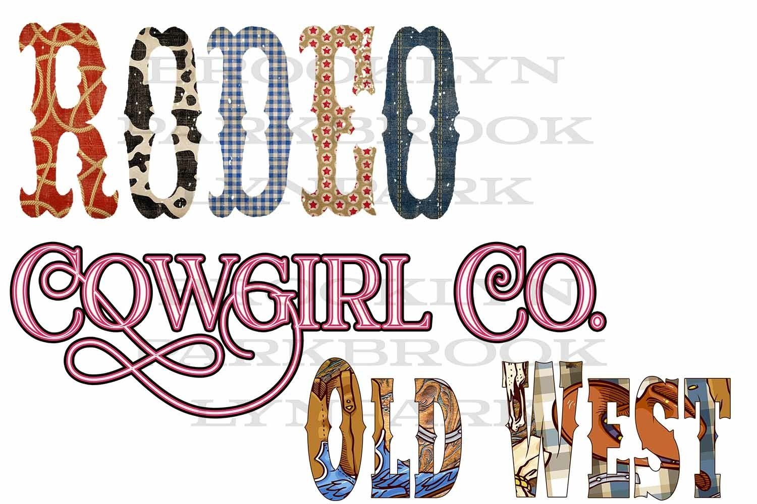 Rodeo, Cowgirl, Old West, Word Art, Sublimation PNG (1757517 ...