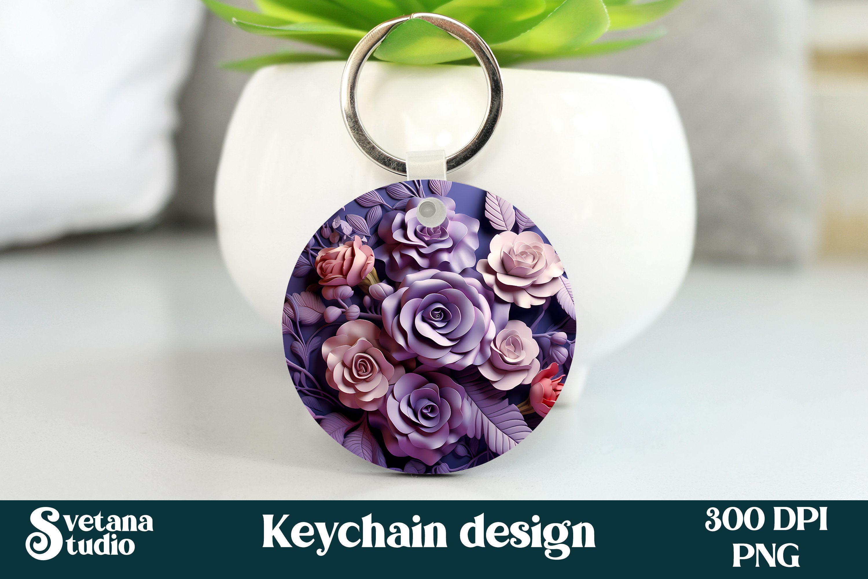 Rose Keychain PNG Design Flower Keychain PNG, 45% OFF