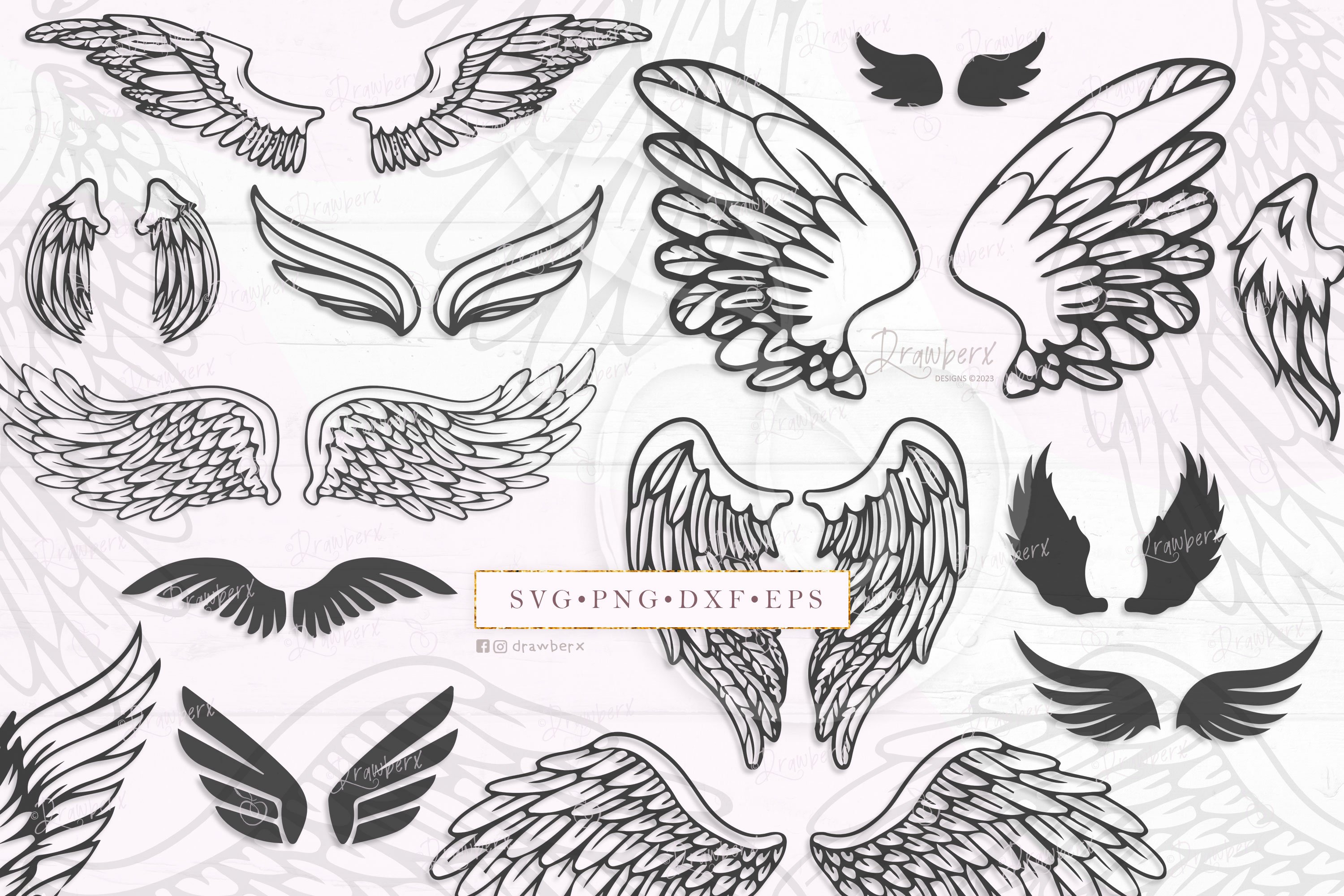 Angel wing tattoo stencil - Bronctattooaus.com