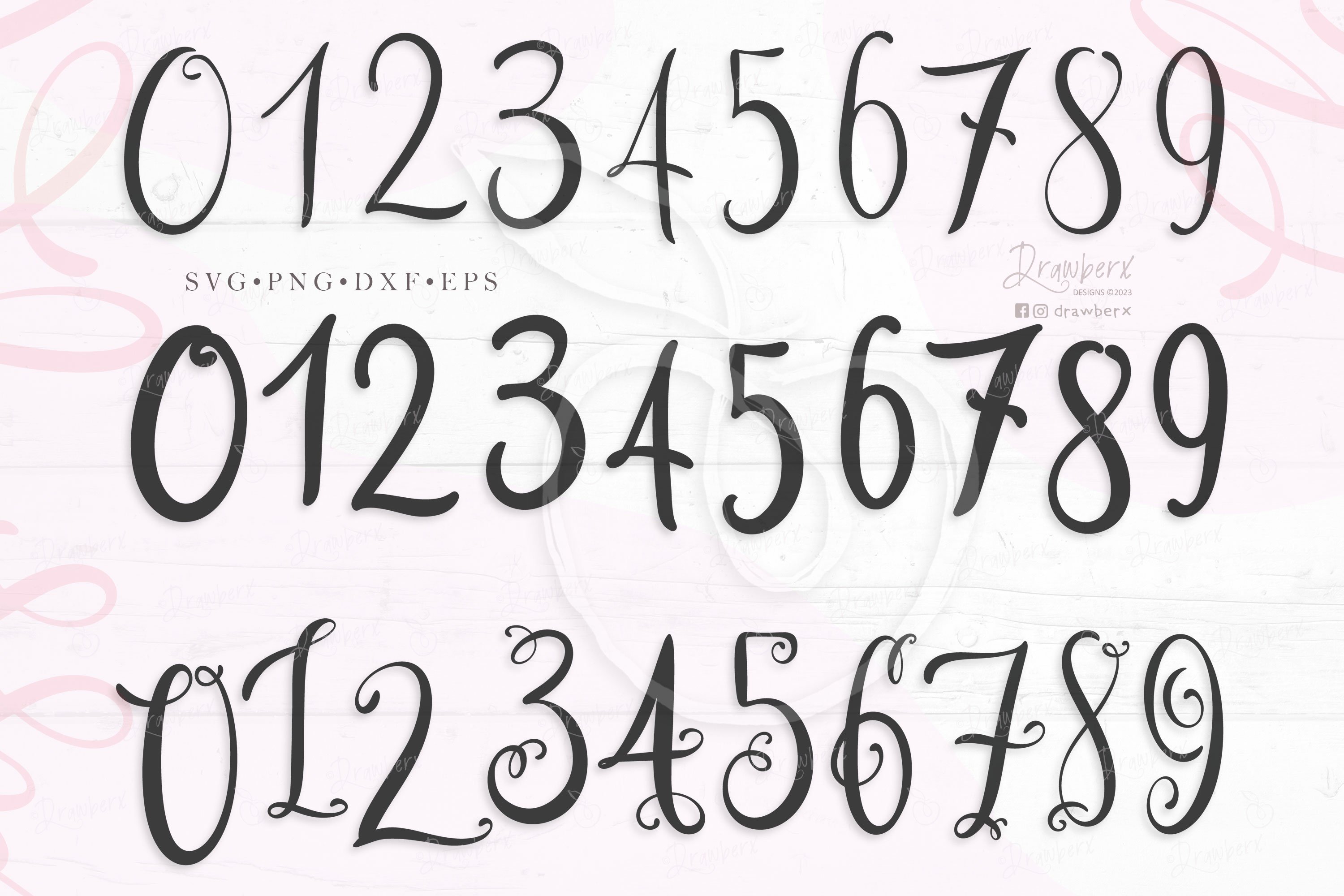 Fancy Script Numbers