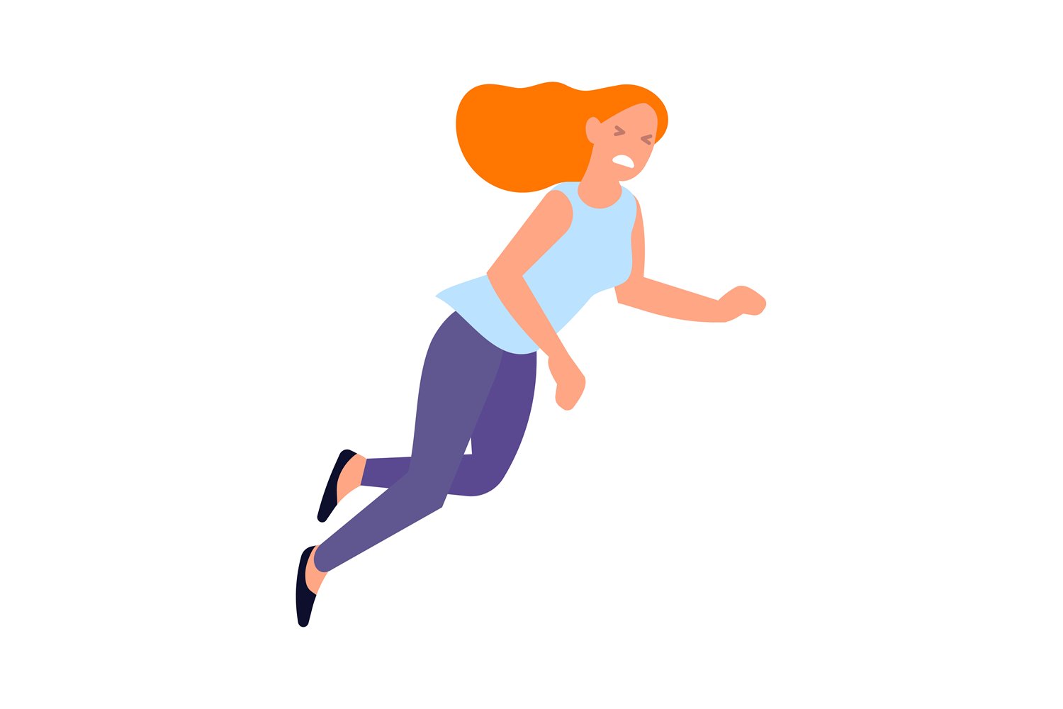Cartoon Person Running Girl