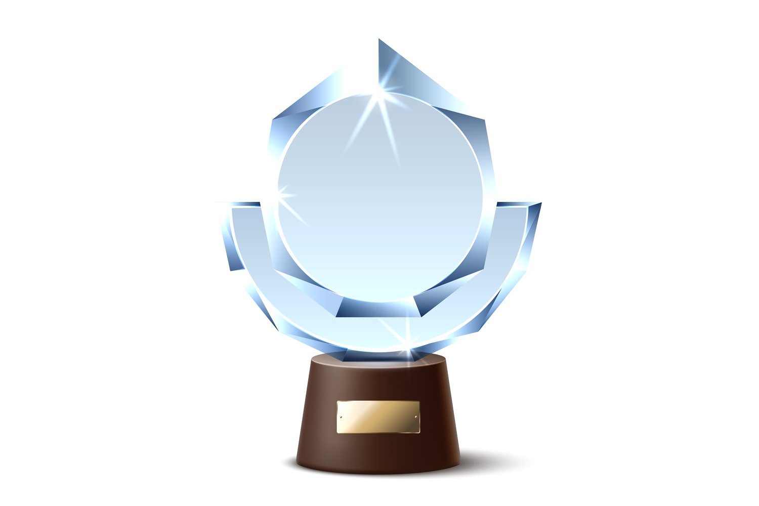 Realistic glass trophy. Modern shape crystal winners awards (1847029 ...