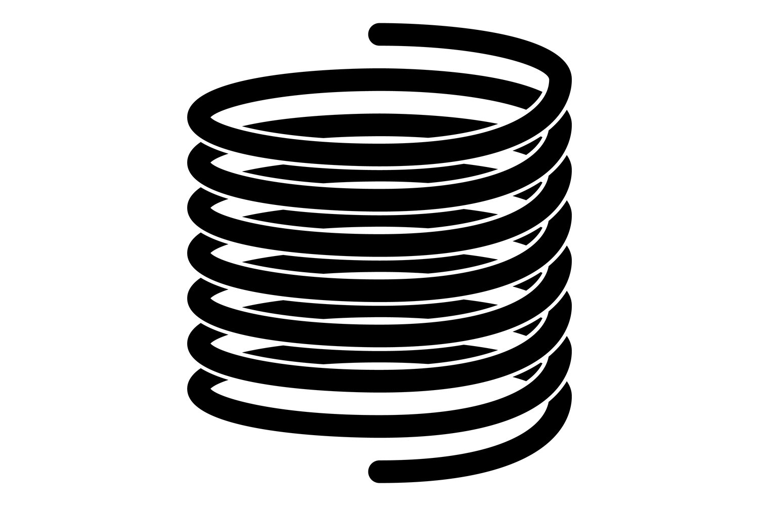 Spiral steel spring icon. Cylindrical cable roll (1747419 ...
