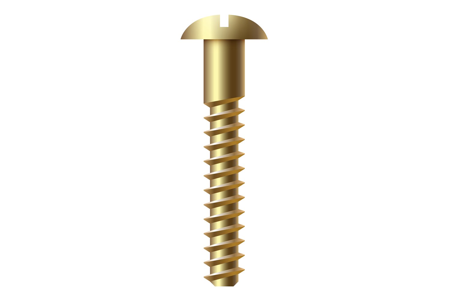 Gold metal bolt. Round slotted head fastener (1747439) | Illustrations ...
