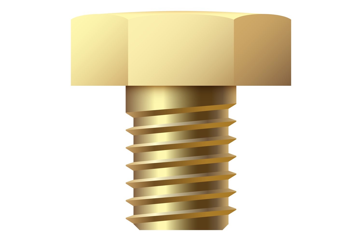 Hex bolt. Golden ridge thread side view (1747440) | Illustrations ...